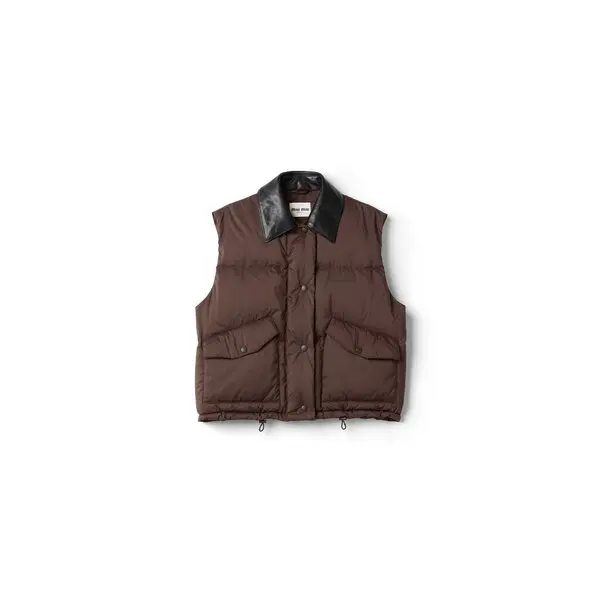 Miu Miu Technical Pongé Down Vest - Ebony