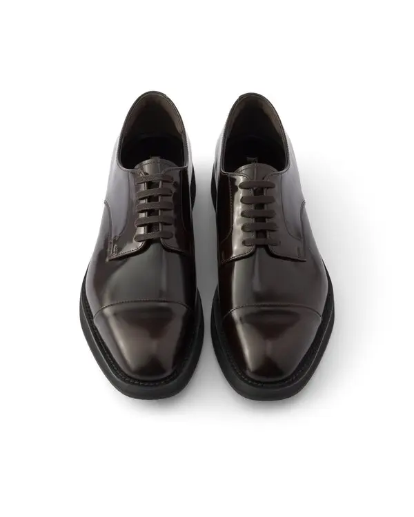 Prada Brushed Leather Lace-up Shoes