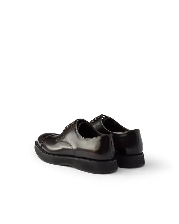 Prada Brushed Leather Lace-up Shoes