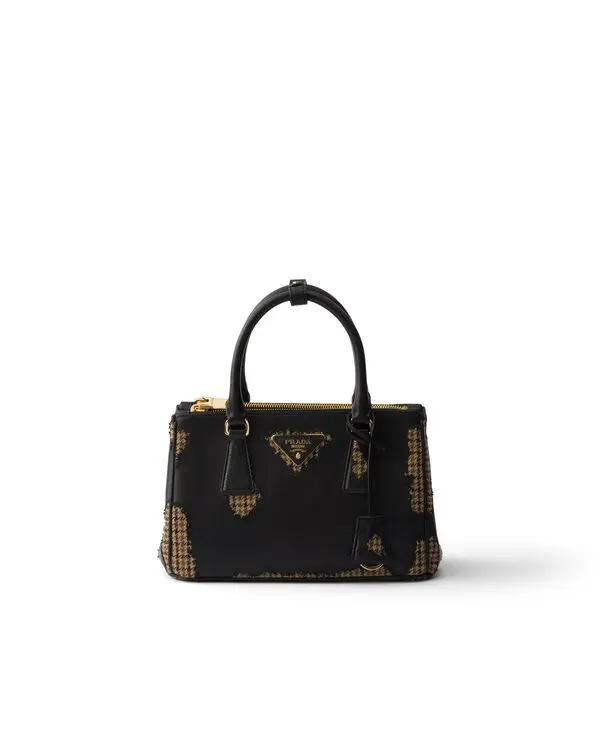 Prada Galleria Small Nappa Leather And Wool Bag