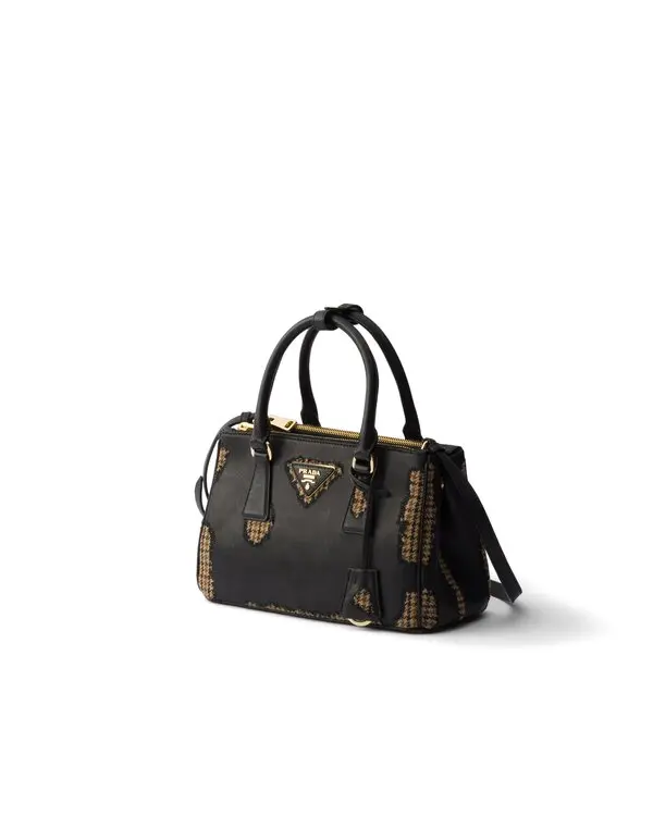 Prada Galleria Small Nappa Leather And Wool Bag