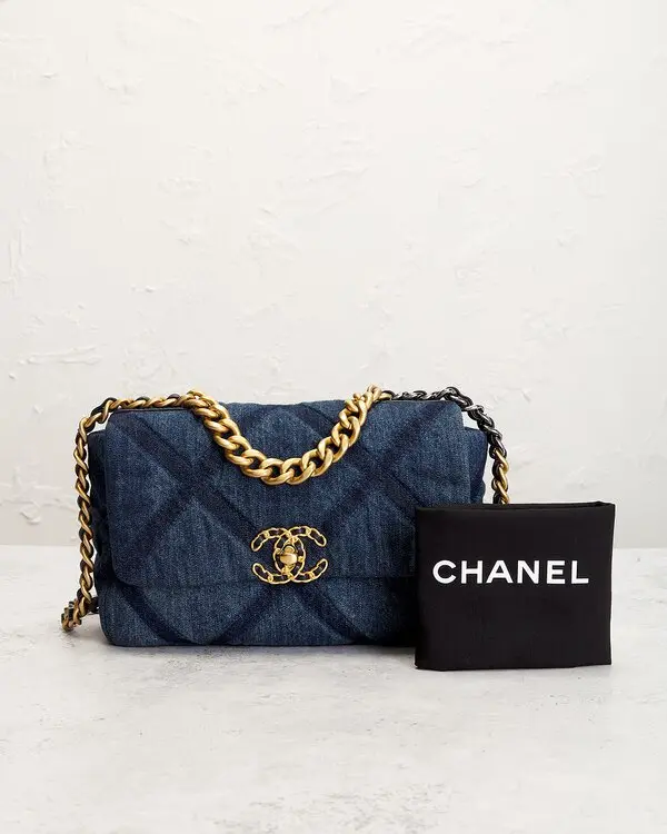 FWRD RENEW Chanel Denim Medium 19 Flap Bag