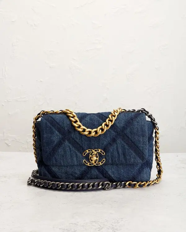 FWRD RENEW Chanel Denim Medium 19 Flap Bag