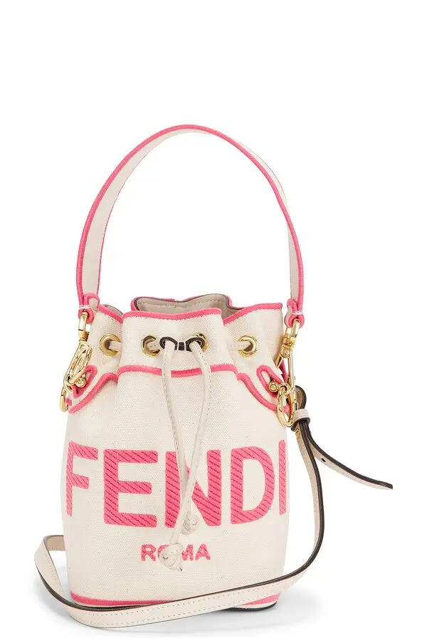 Fendi Mini Mon Tresor Bucket Bag - White