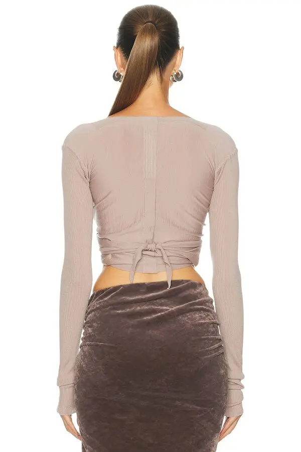 Rick Owens Cropped Wrap Cardigan - Rose