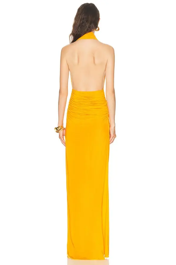 Alex Perry Halter Twist Gown - Marigold