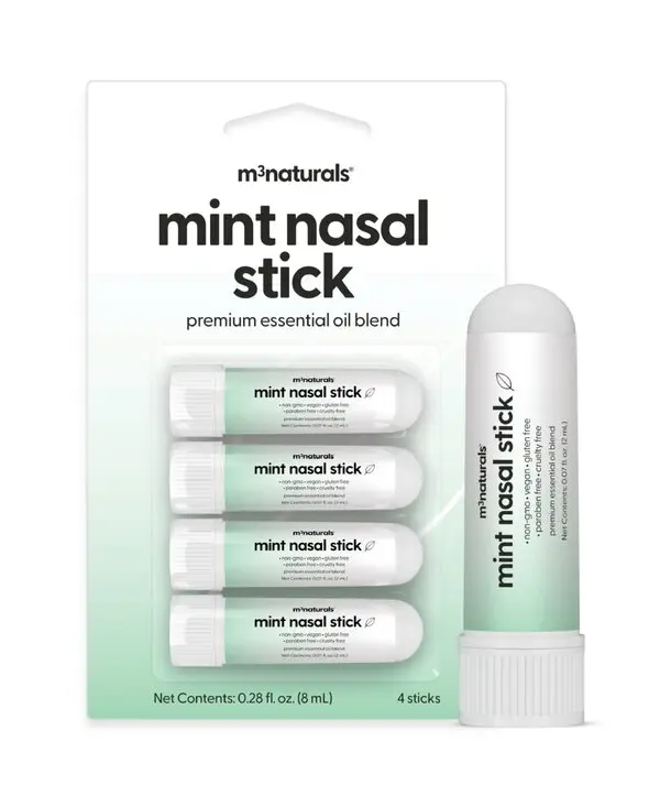 M3 Naturals Mint And Eucalyptus Nasal Inhaler Stick 4-pack