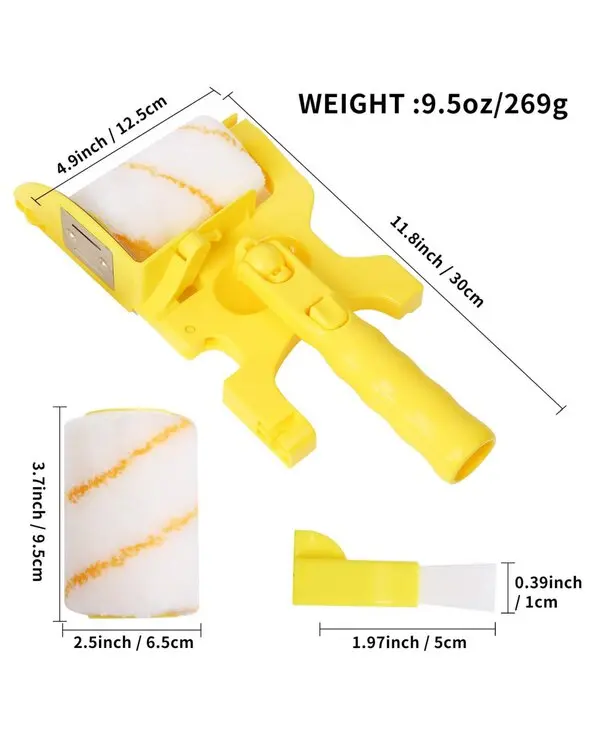 XDOVET Paint Edger Roller Brush Multifunctional Hand-held Portable Tool Kit Pole Mountable Wall Ceiling Painting