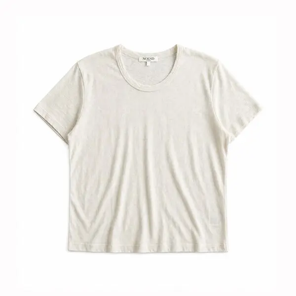 NOEND Neutrals Cotton Modal Slub Crew Tee In Ivory