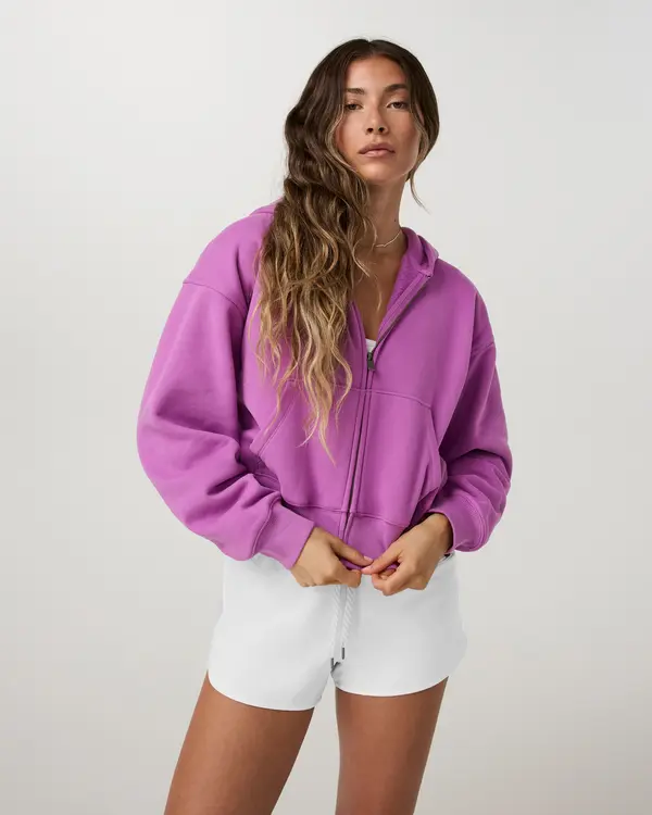 Vuori Restore Essential Full Zip Hoodie - Bloom