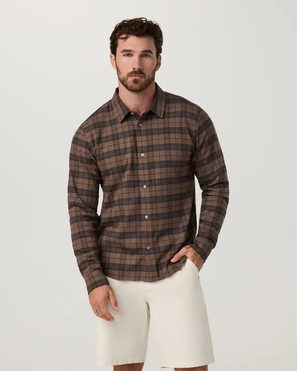 Vuori Long Sleeve Flannel Shirt - Elm