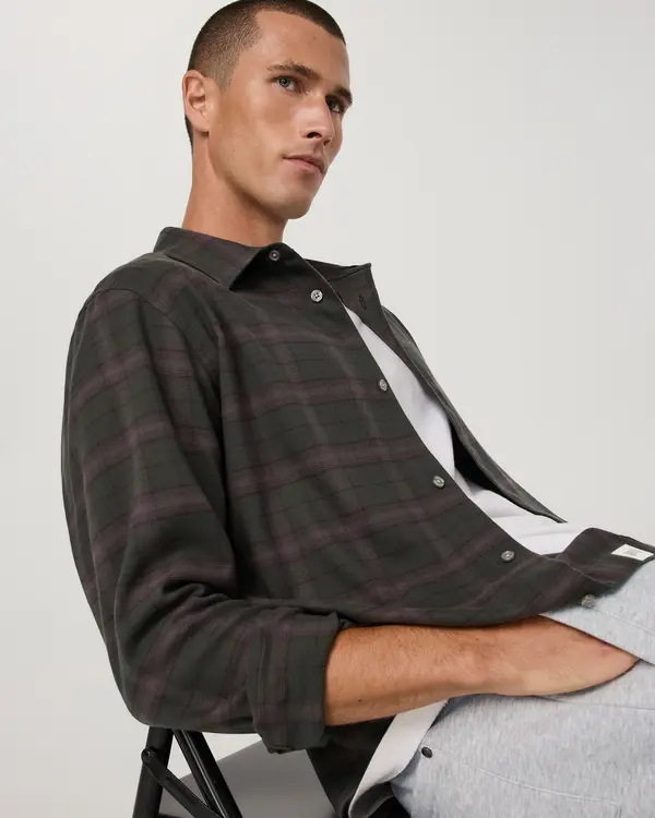 Vuori Long Sleeve Flannel Shirt - Hunter Green