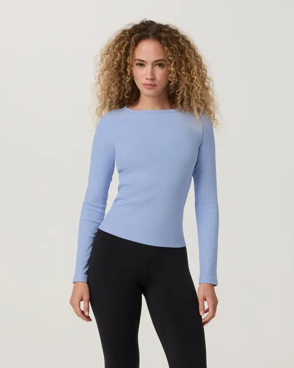 Vuori Long Sleeve Pose Subtle Scoop Top - Celestial
