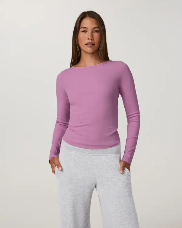 Vuori Long Sleeve Pose Subtle Scoop - Light Bloom
