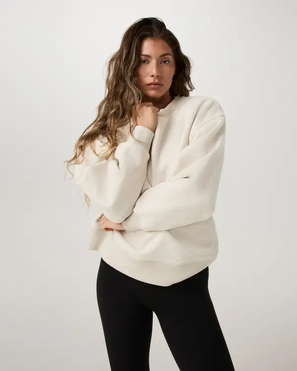 Vuori Restore Oversized Crew Neck T-shirt - Bone Heather
