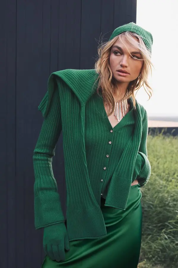Ramy Brook Cathy Cashmere Cardigan Sweater - Deep Emerald