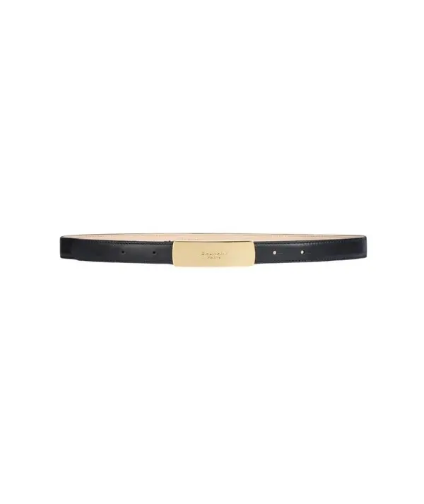 Balmain Smooth Leather Belt With Engraved Logo Buckle