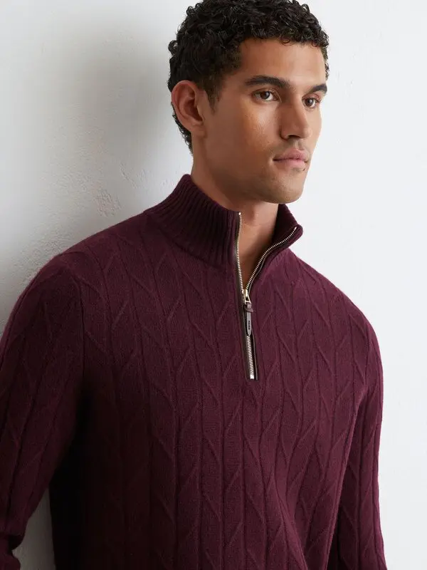 REISS Douglas Wool Half-zip Jumper