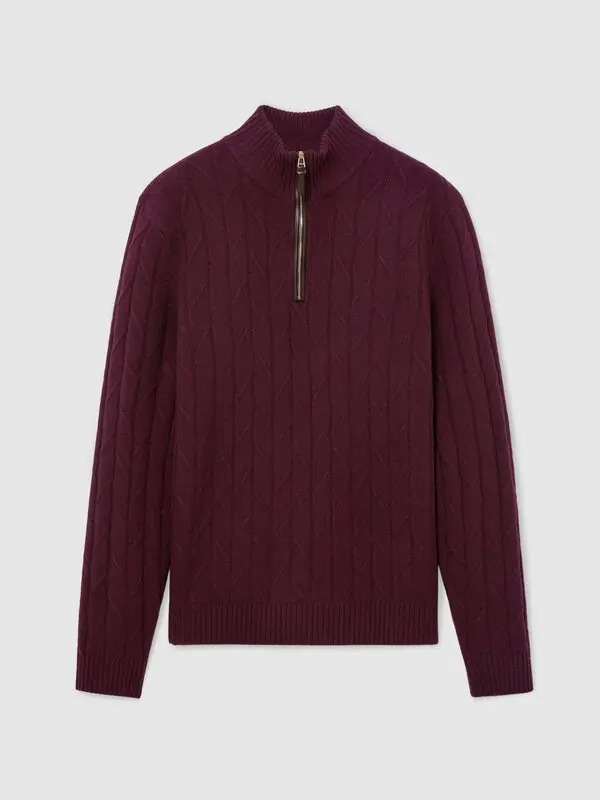 REISS Douglas Wool Half-zip Jumper