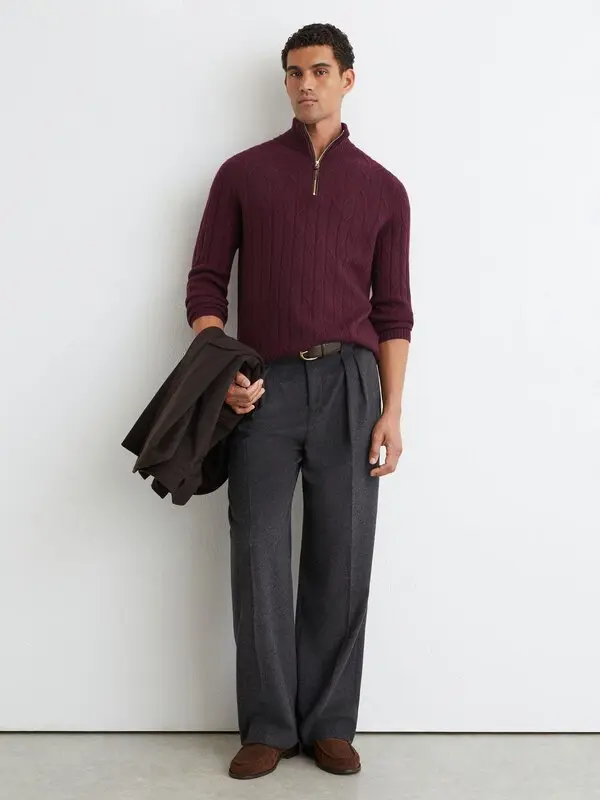 REISS Douglas Wool Half-zip Jumper