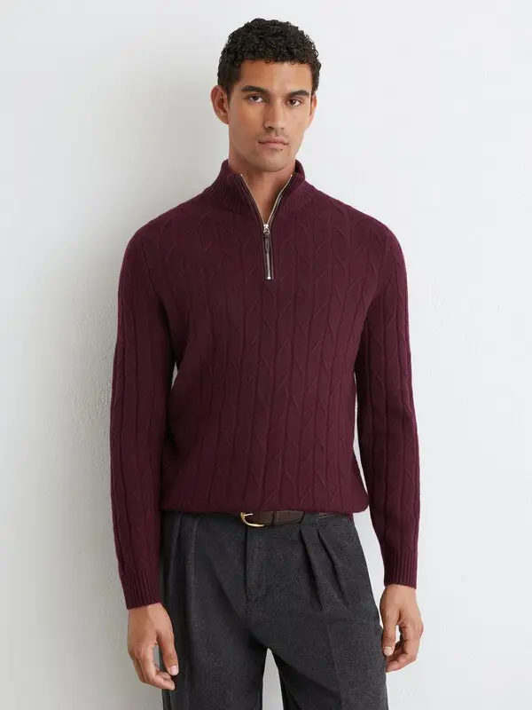 REISS Douglas Wool Half-zip Jumper