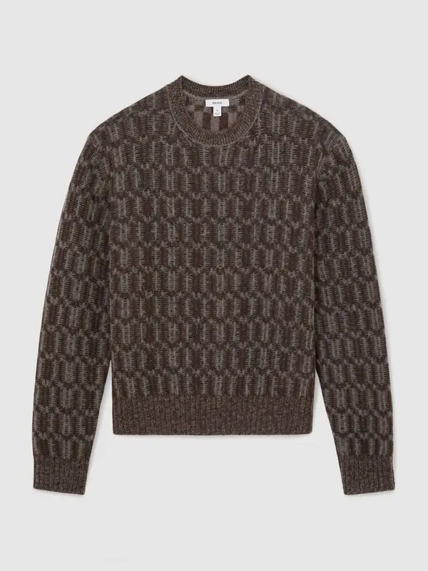 ATELIER Cashmere-silk Geometric Knit Jumper