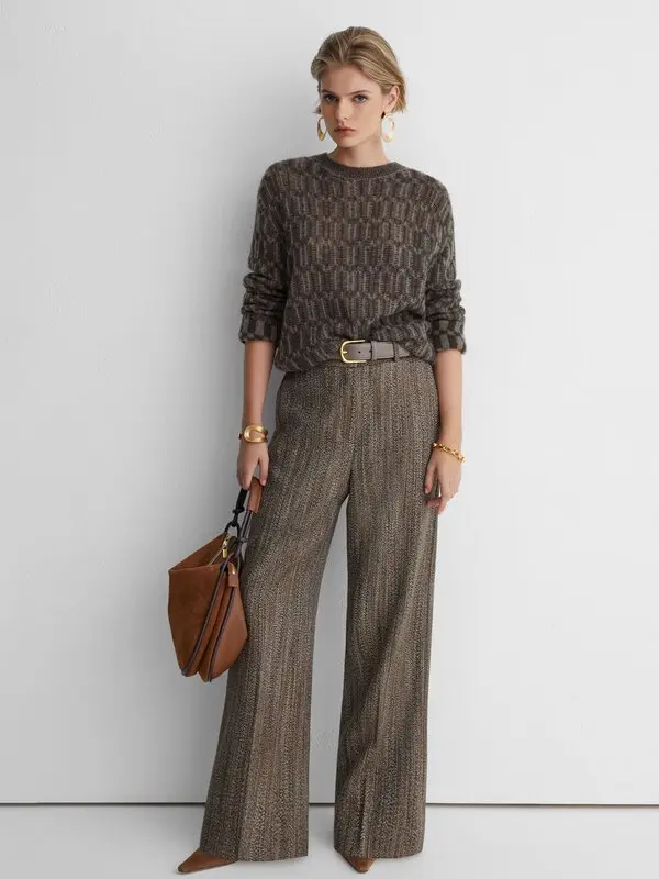 ATELIER Cashmere-silk Geometric Knit Jumper