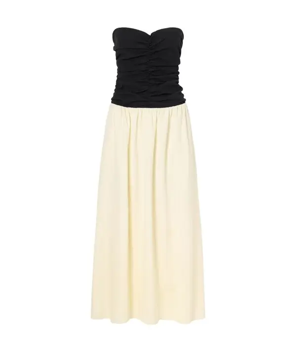 Faithfull The Brand Gathered-detail Midi Dress - Black