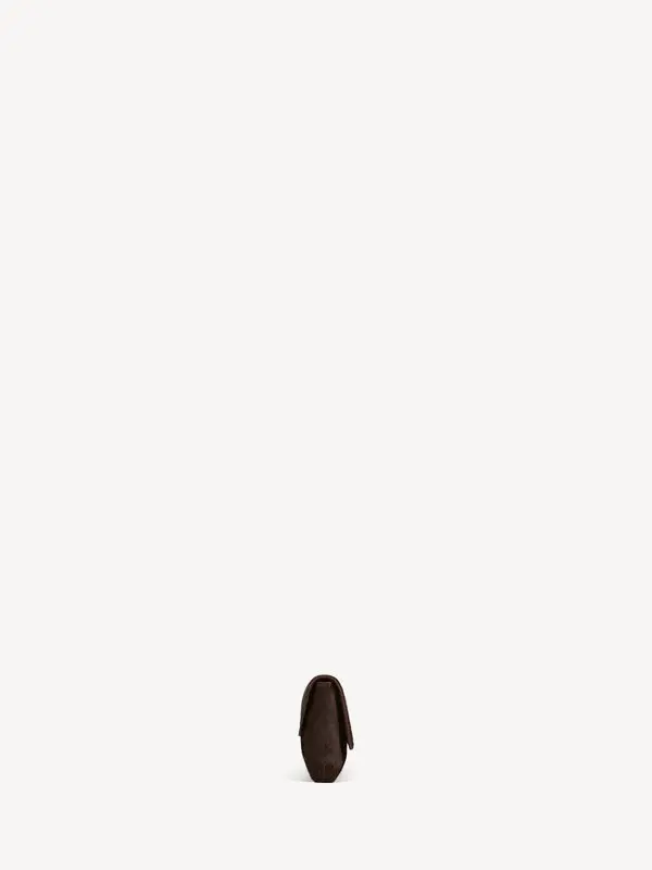 Balmain Long Pony-effect Leather Clutch Bag - Dark Brown