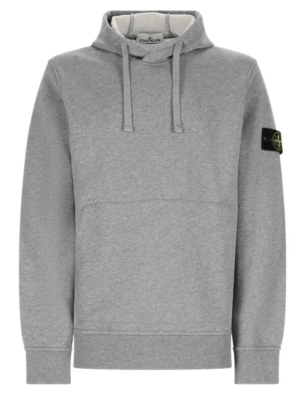 Stone Island Felpa Con Patch Logo E Cappuccio
