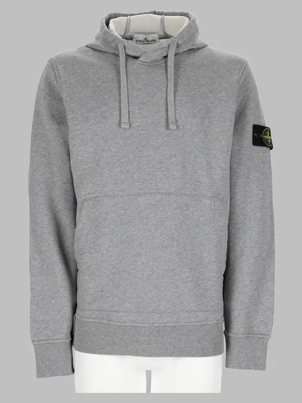 Stone Island Felpa Con Patch Logo E Cappuccio