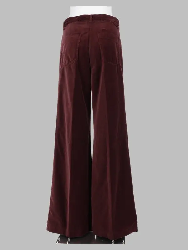 Aspesi Cotton Velvet Wide Leg Trousers - Bordeaux