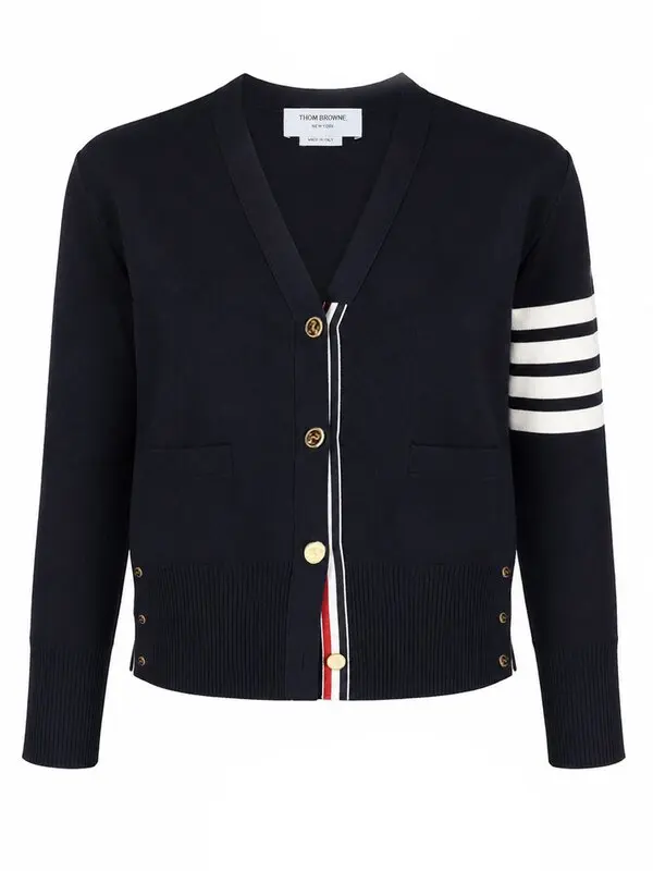 Thom Browne V-neck Cardigan With Signature Stripes