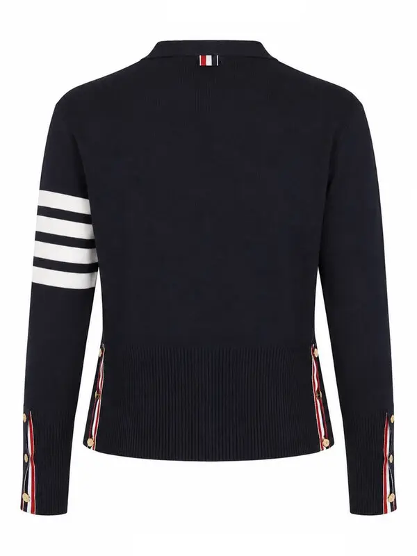 Thom Browne V-neck Cardigan With Signature Stripes