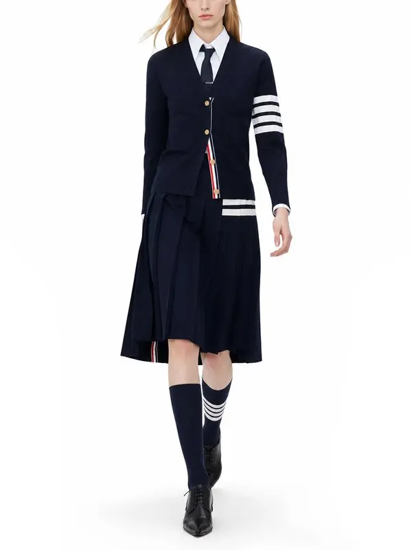 Thom Browne V-neck Cardigan With Signature Stripes