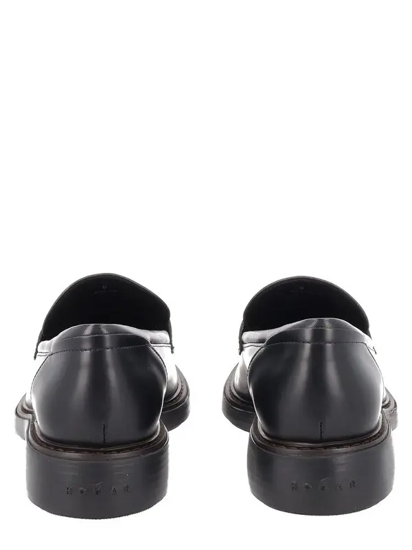 Hogan H704 Leather Loafers - Black