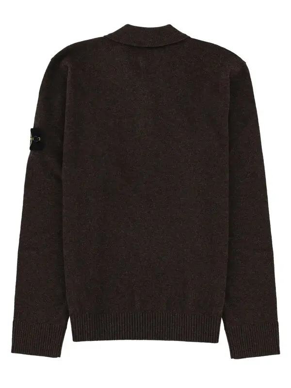 Stone Island Polo In Maglia Con Patch Logo