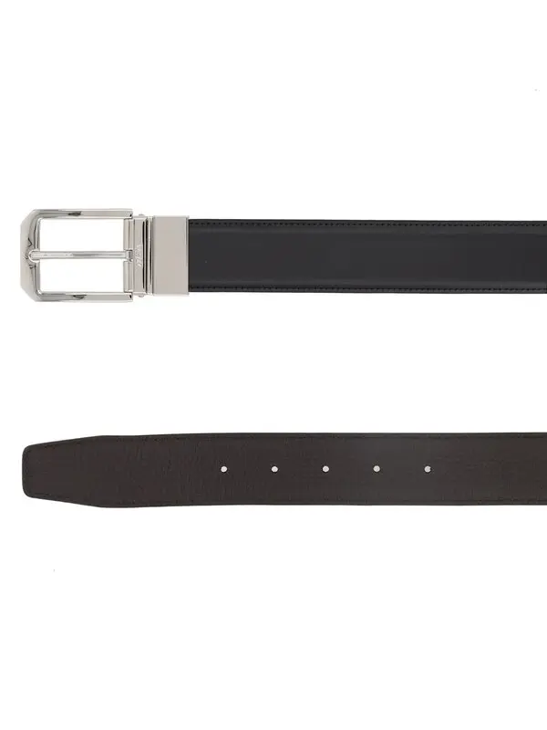 Zegna Z" Monogram Reversible Leather Belt
