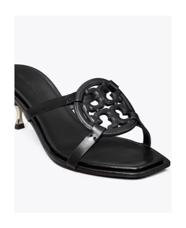 Tory Burch Logo Detailed Heeled Sandals - Black