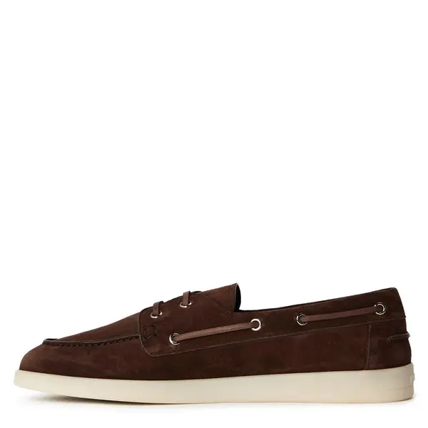 Prada Suede Boat Shoes - Brown