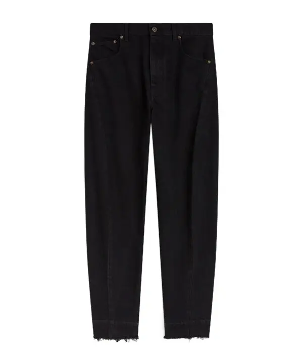 Phoebe Philo Fringed Edge Straight-leg Jeans - Black