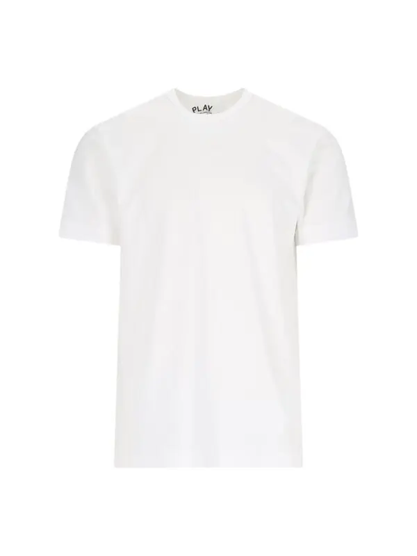 Play Comme Des Garcon Comme Des Garçons Play Logo Detailed Crewneck T-shirt - White