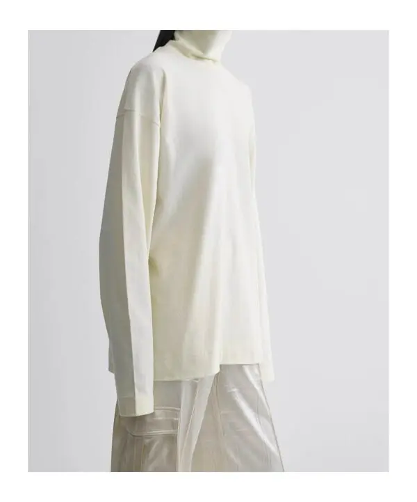 Phoebe Philo Relaxed Long Sleeve Cotton Jersey Top - Cream