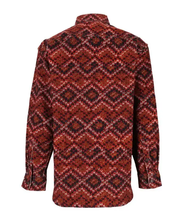 Dries Van Noten Knit-pattern Corduroy Shirt