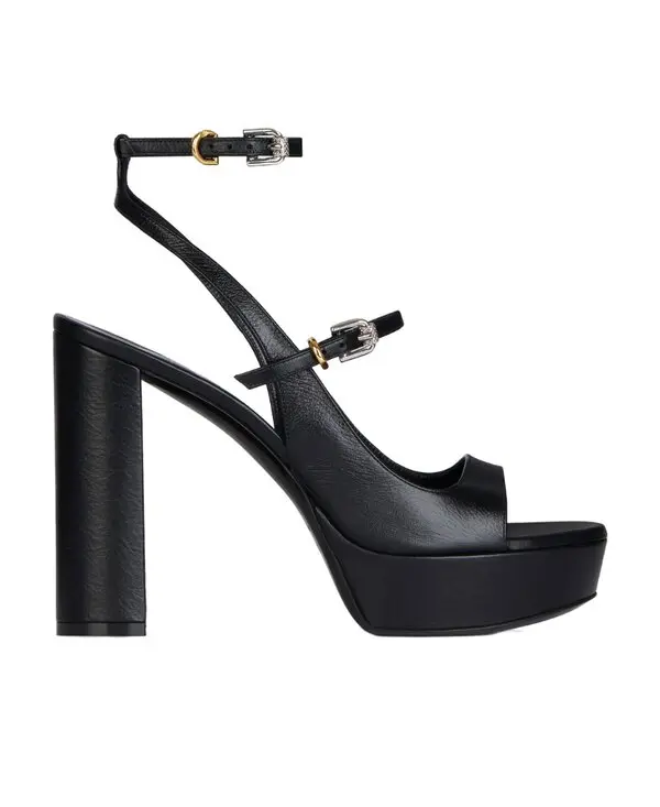 Givenchy Double Strapped Platform High Heel Sandals - Black