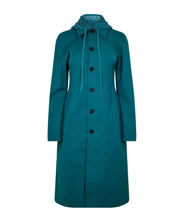 Bottega Veneta Long Hooded Trench Coat