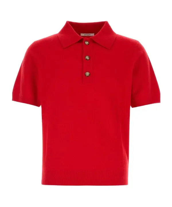 ENTIRE STUDIOS Short-sleeve Knitted Polo Shirt - Red