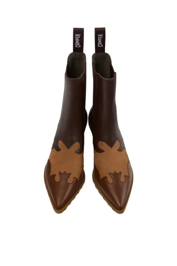 Camper Leather Ankle Boots - Brown