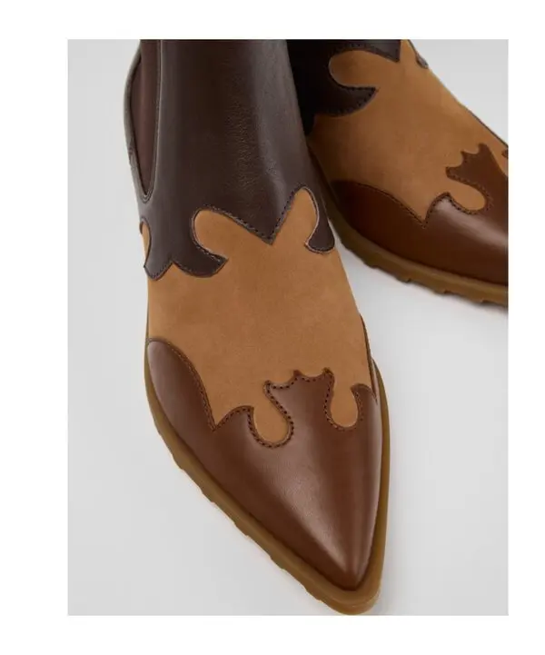 Camper Leather Ankle Boots - Brown