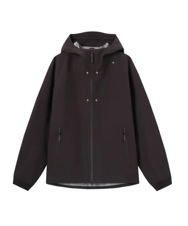 Stone Island Waterproof And Windproof Hooded Jacket - Lead Ash
